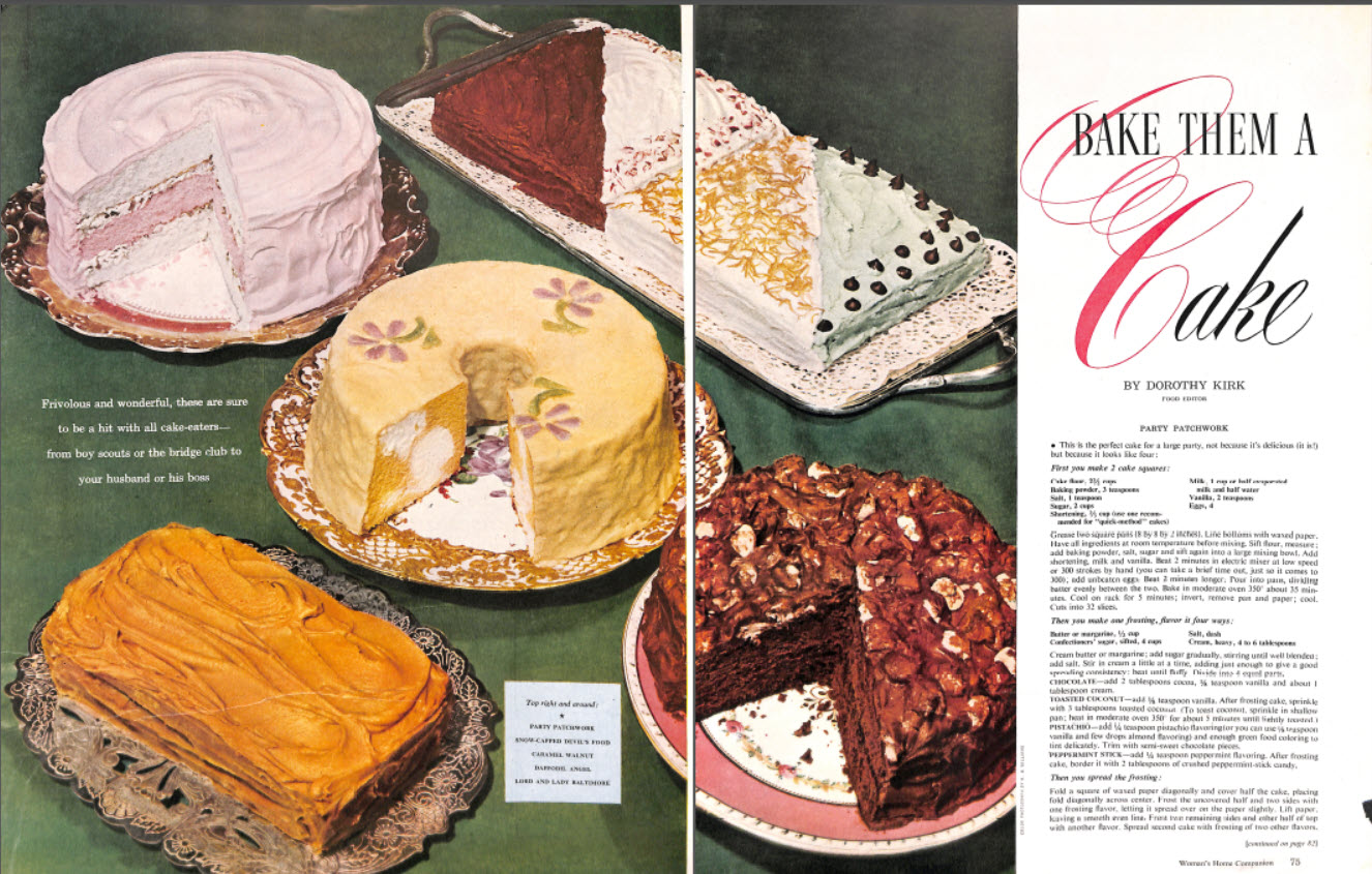1950 Six Cake Recipes – Mid-Century Page