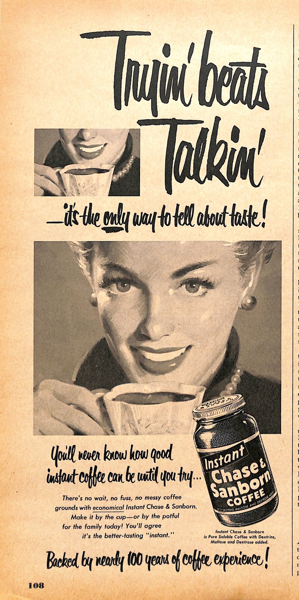 Vintage Coffee Ad from Family Circle Magazine – Mid-Century Page