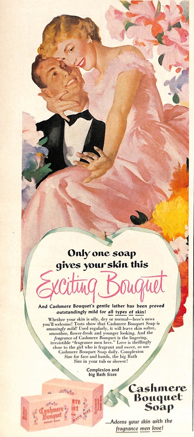 Vintage Advertising: Cashmere Bouquet Soap Illustrations – Mid-Century Page