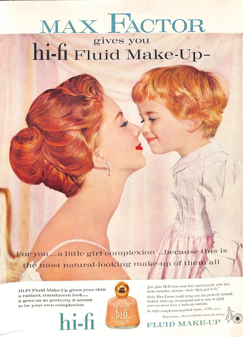 Nostalgic Mother-Daughter Nose Kiss for Max Factor – Mid-Century Page