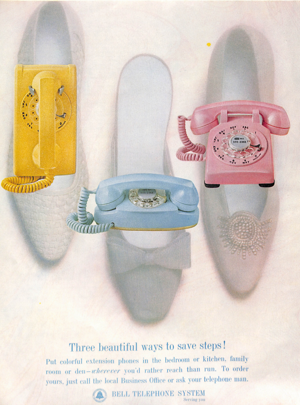 7 Bell-Telephone Rotary Phone ads from 1950s and 1960s – Mid-Century Page